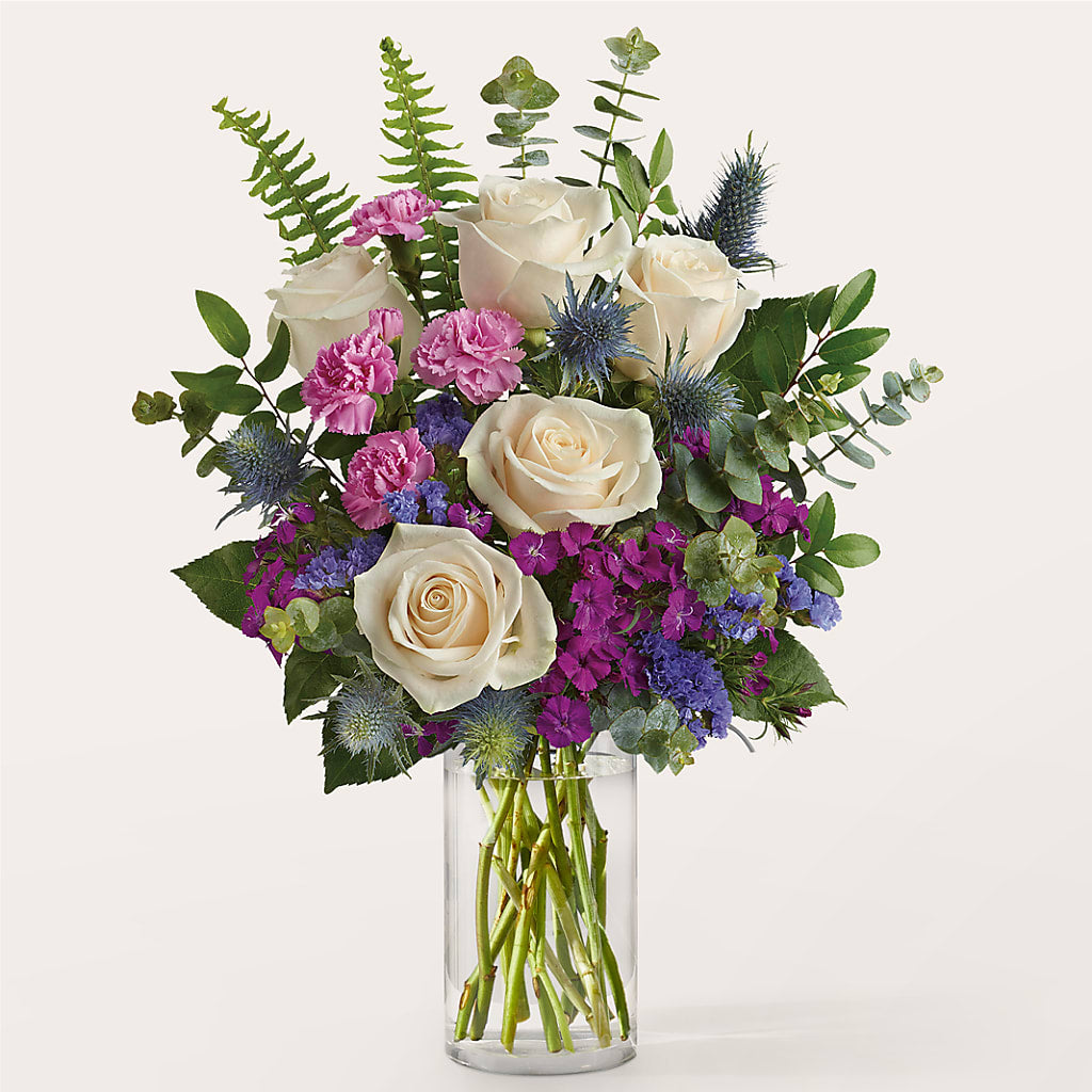 The Gala Bouquet – blue, purple, white flower arrangement | Boise, ID ...